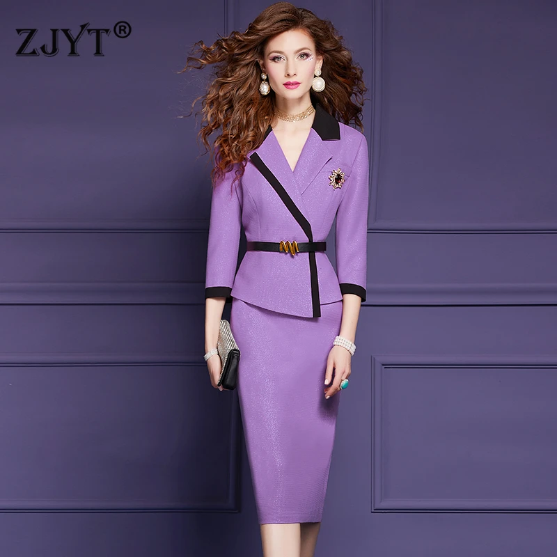 ZJYT-Elegant-Office-Lady-Pencil-Dress-Women-Spring-Designer-Formal ...