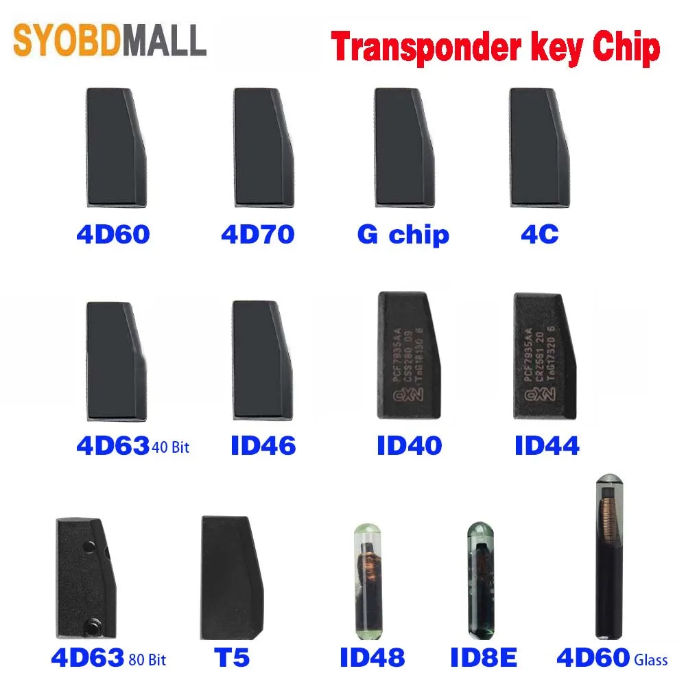 5 pces auto transponder chave 4d/id40/id44/id46/id63/id48/id60 carro de ...