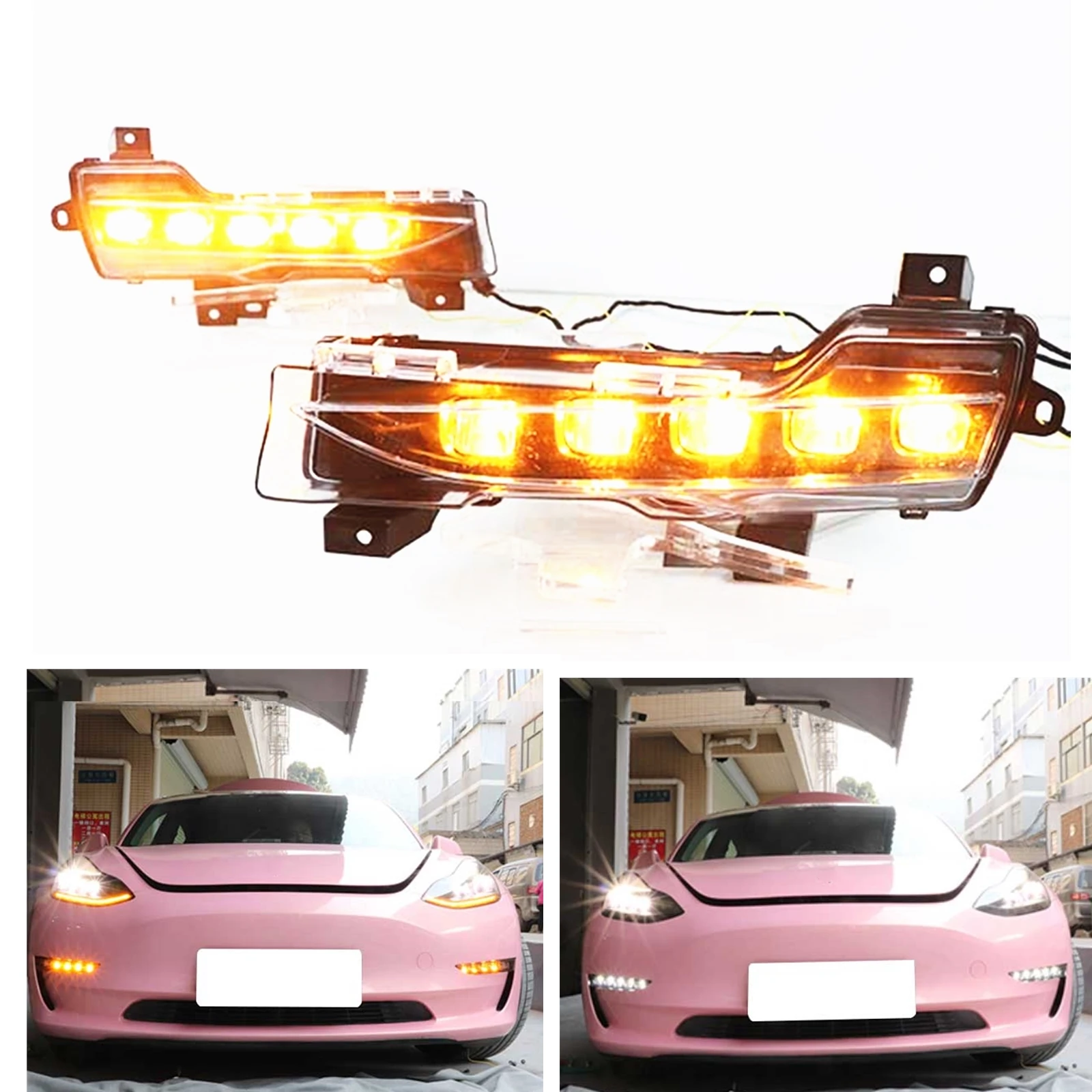 Car-LED-Daytime-Running-Lamp-Front-Bumper-Fog-Light-Day-Turn-Signal ...