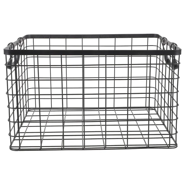 Metal Wire Storage Basket Firewood Log Holder Woodpile Rack Pantry ...
