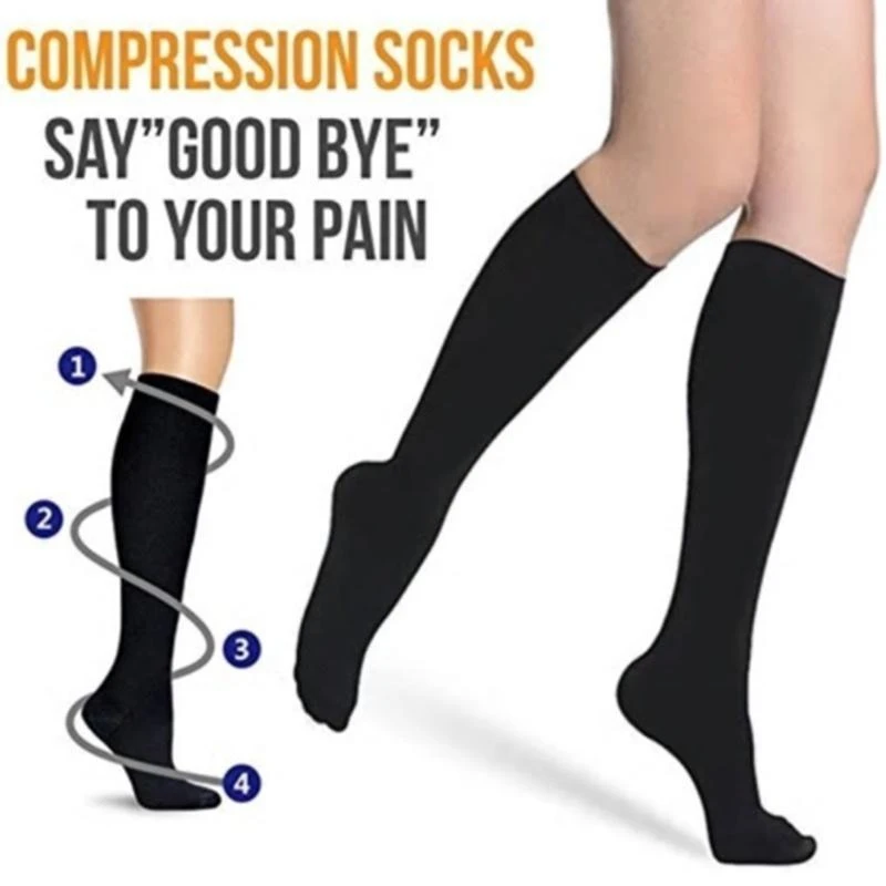 1Pair-Unisex-Compression-Long-Socks-Women-Men-Pressure-Varicose-Veins ...