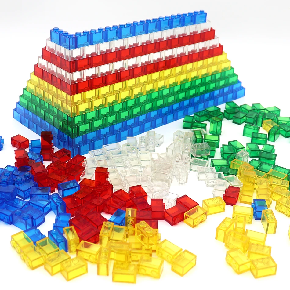 200PCS-MOC-Transparent-1x2-Dots-Bricks-Classic-DIY-Building-Blocks ...