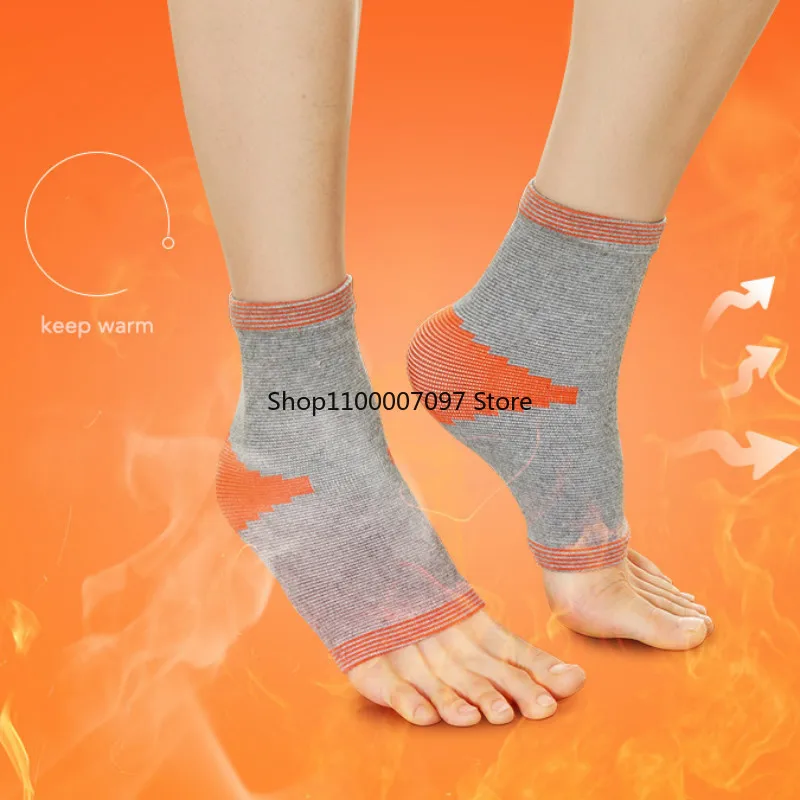 1 Pair Open Toes Compression Bamboo Charcoal Ankle Sleeve Brace Support ...
