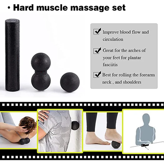 Round Massage Ball Double Lacrosse Self Massage Roller Deep Tissue Tool ...