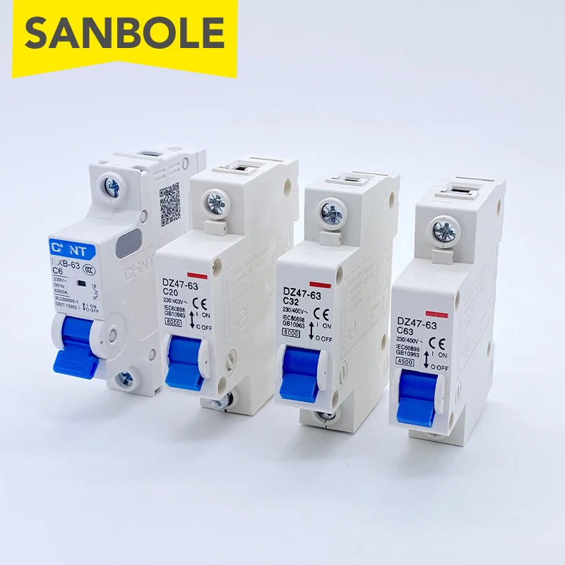 DZ47-63 1P Mini Circuit Breaker 1A-63A Household Din Rail Mounting Cutout Miniature Household ...