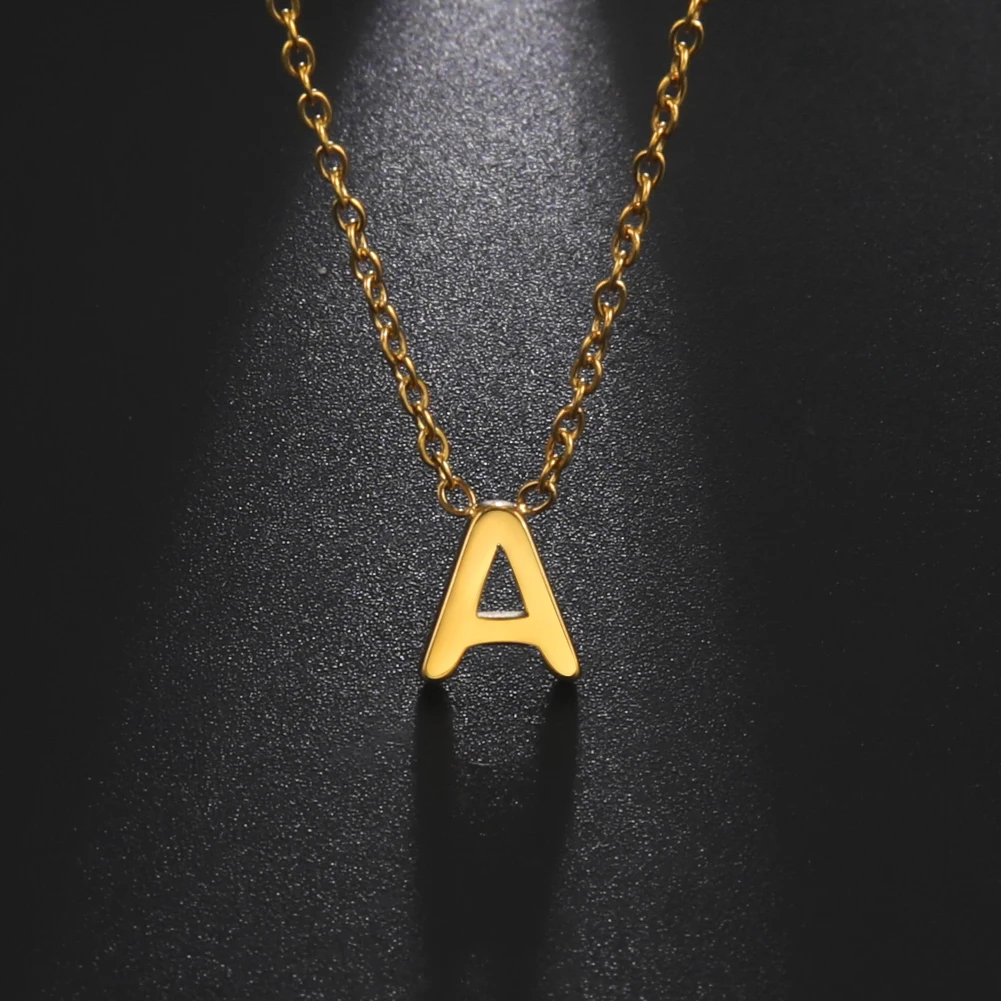 Amaxer-Initial-A-Z-26-Letters-Necklace-Stainless-Steel-Welding-Alphabet ...