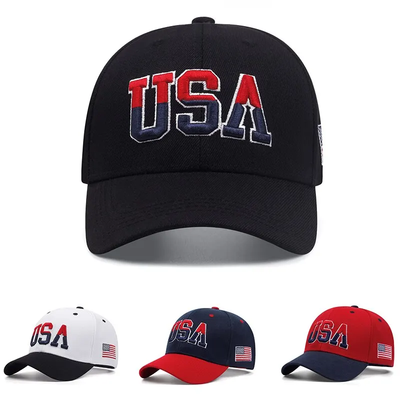 Fashion-Fastball-Cap-Classic-USA-Embroidered-American-Flag-Baseball-Cap ...