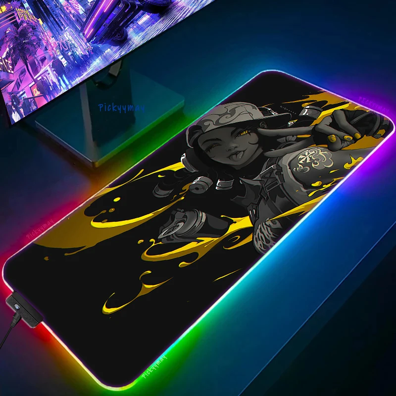 Mouse Pad Gamer Valorant Led Rgb Extra Grande 80x30cm Com Efeitos ...