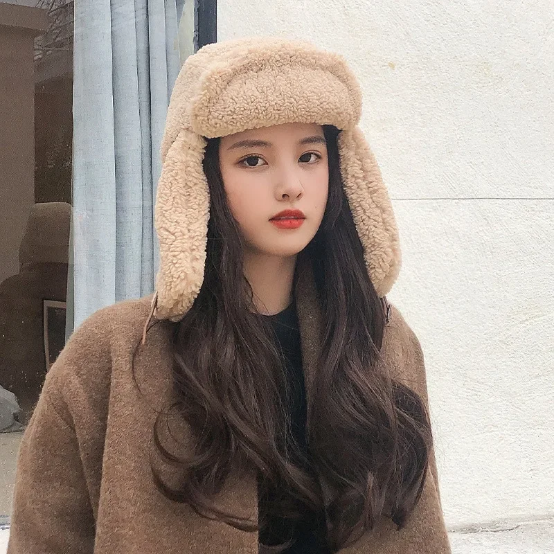 Thick-Women-Bomber-Hat-Pilot-Trooper-Cap-Mens-Faux-Cashmere-Hat-Russian ...