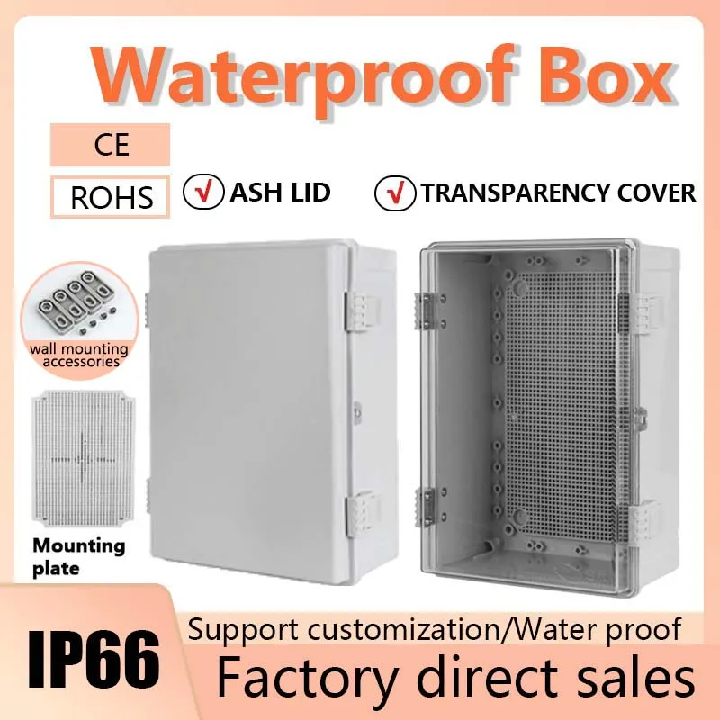 IP66-Waterproof-Gray-Transparent-Cover-Enclosure-Junction-Box-ABS ...