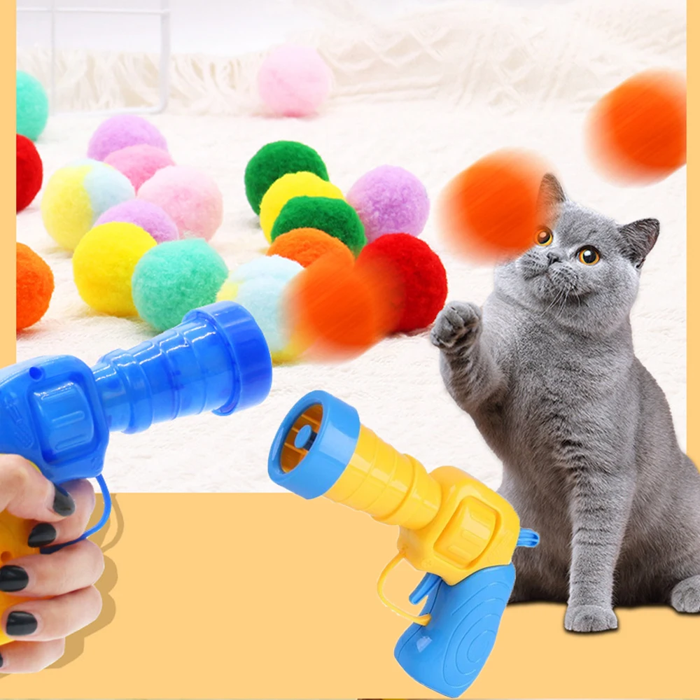 Funny-Cat-Toys-Stretch-Plush-Ball-Mini-Shooting-Gun-Games-Interactive ...