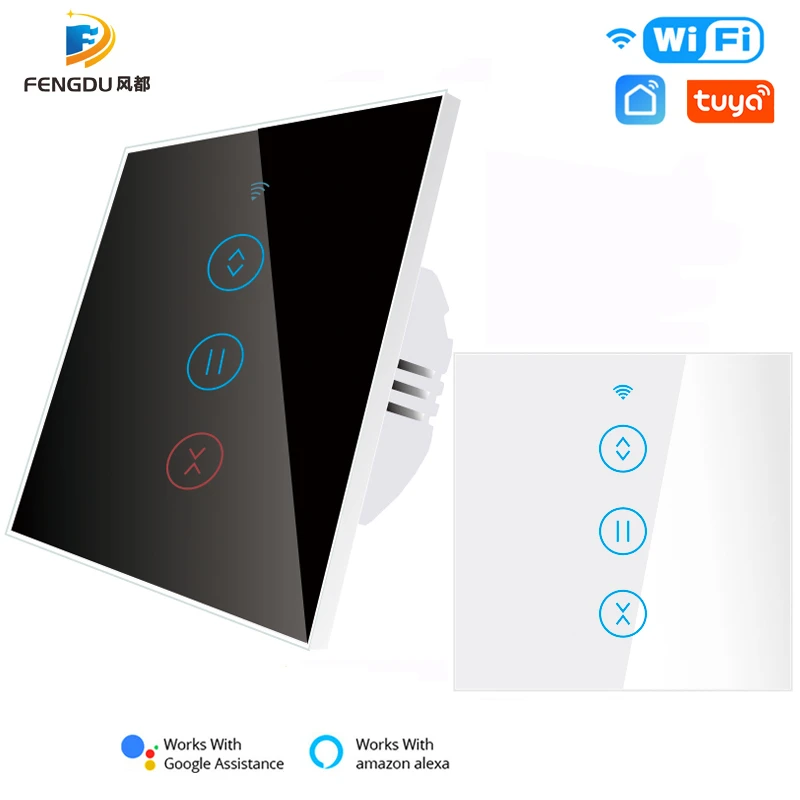 WiFi Smart Curtain Switch Touch Design for Motorized Curtains Roller ...