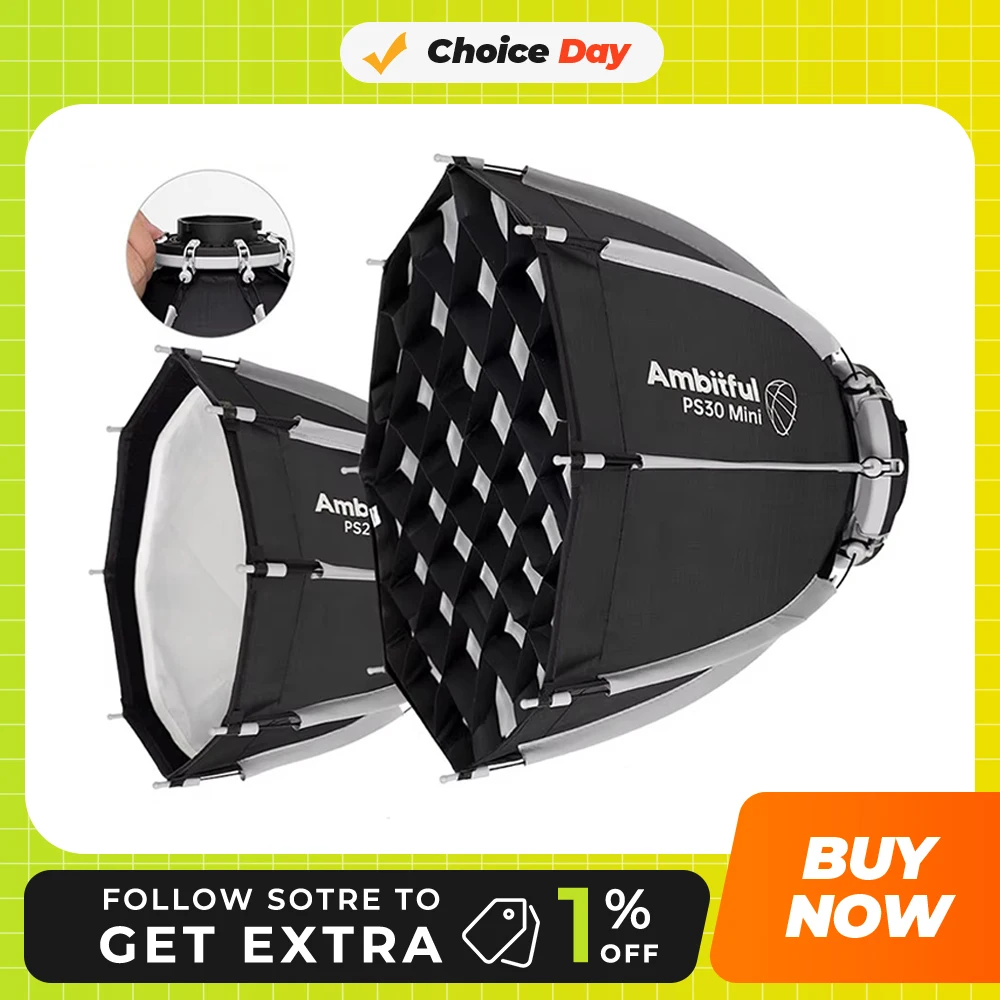 Ambitful PS22 PS30 22cm 30cm Quick Release Octagonal Softbox Mini ...