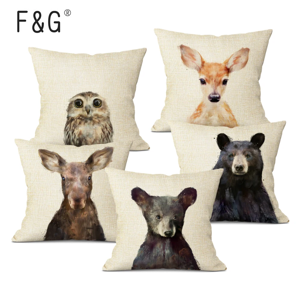 High-Quality-Bear-lion-Animal-Cushions-Cover-Heart-Home-Decor-Linen ...