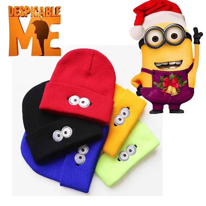 Anime-Despicable-Me-Figures-Minions-Eyes-Knitted-Hat-Cartoon-Winter ...