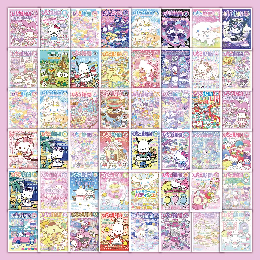 64Pcs-Sanrio-Hello-Kitty-Kuromi-Kawaii-Cute-Lovely-Mini-Posters-Cartoon ...