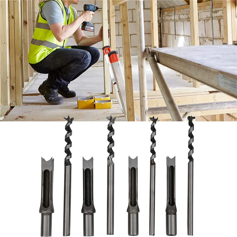 Square Hole Drill Bits for Wood Woodworking Hole Saw Mortising Chisel ...