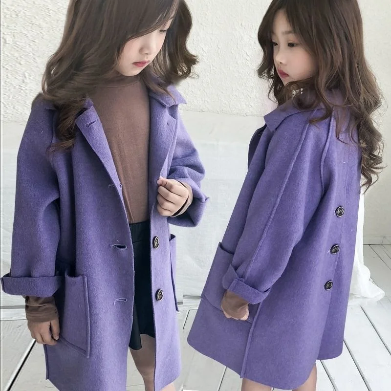 New-Autumn-Girls-Wool-Winter-Coats-Blends-Jacket-Double-Sided-Synthesis ...