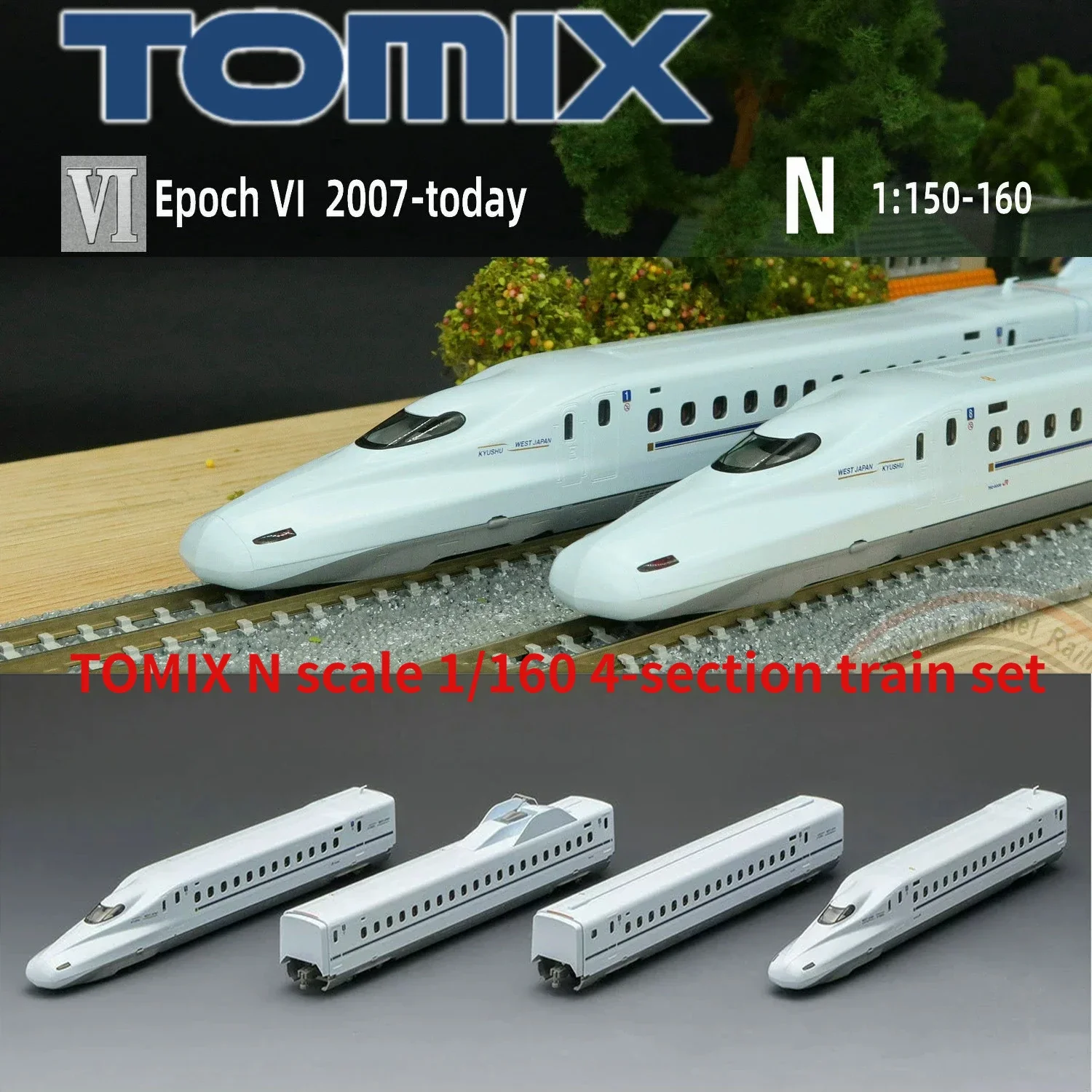 TOMIX-modelo-de-tren-N-a-escala-1-160-serie-98518-N700-8000-tren-Kyushu ...