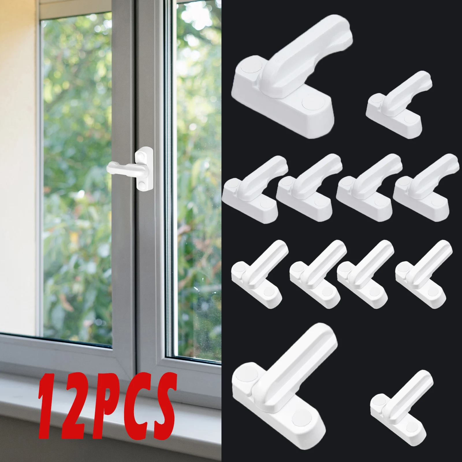 12 Pcs Window Latch Aluminium Safety Window Handle Child Lock with ...