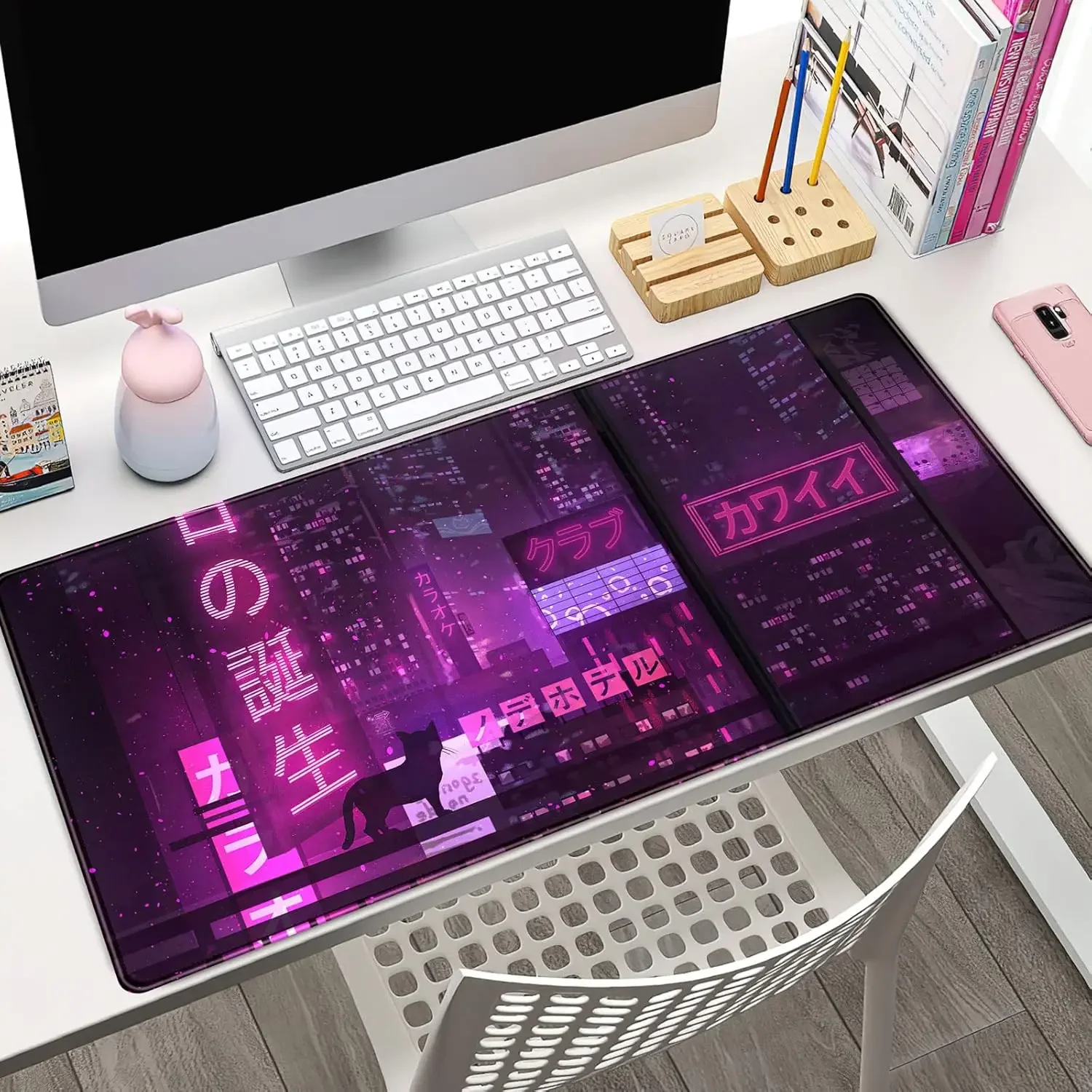 Purple-Gaming-MousePad-Japanese-Desk-mat-XXL-Extended-Anime-Cool-Large ...