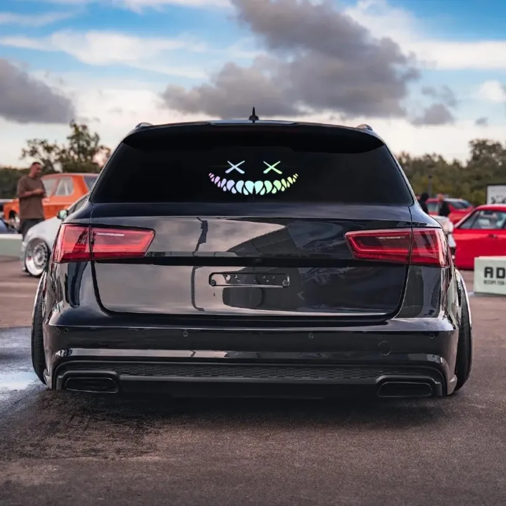 Demon-Car-Stickers-Funny-Vinyl-Waterproof-Window-Decals-Smiling-Face ...