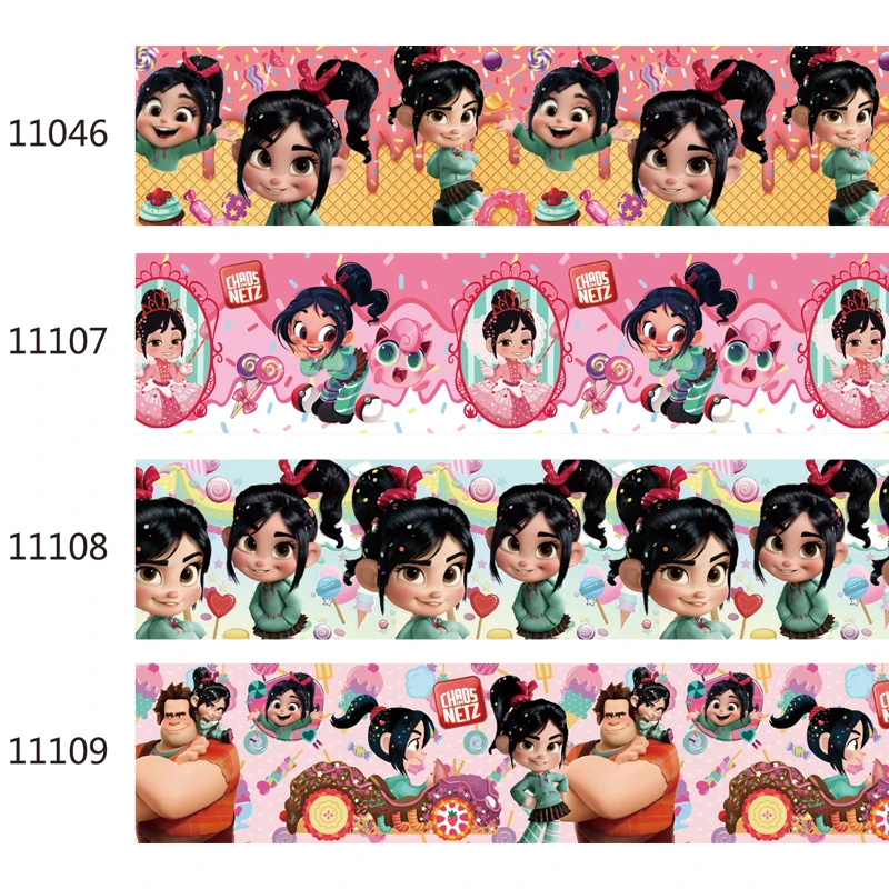 Disney Sugar Rush Cartoon Grosgrain Ribbon Printed 25mm 50yards FOE for ...