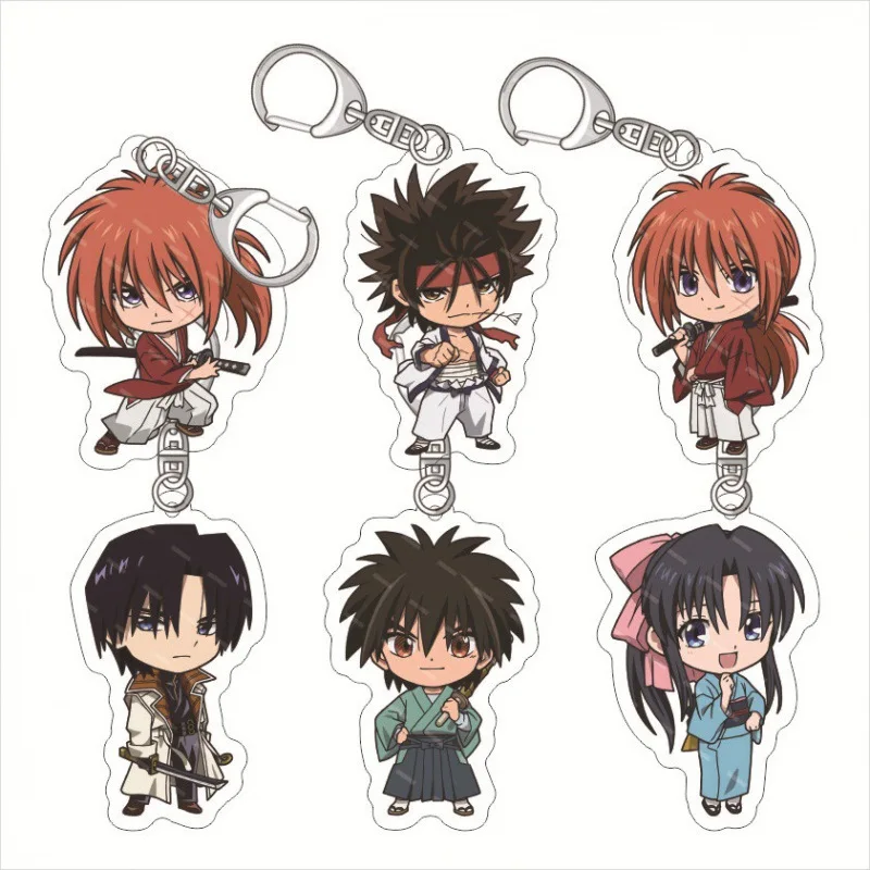Cute Rurouni Kenshin keychain Acrylic Cartoon Figure Sanosuke Sagara ...