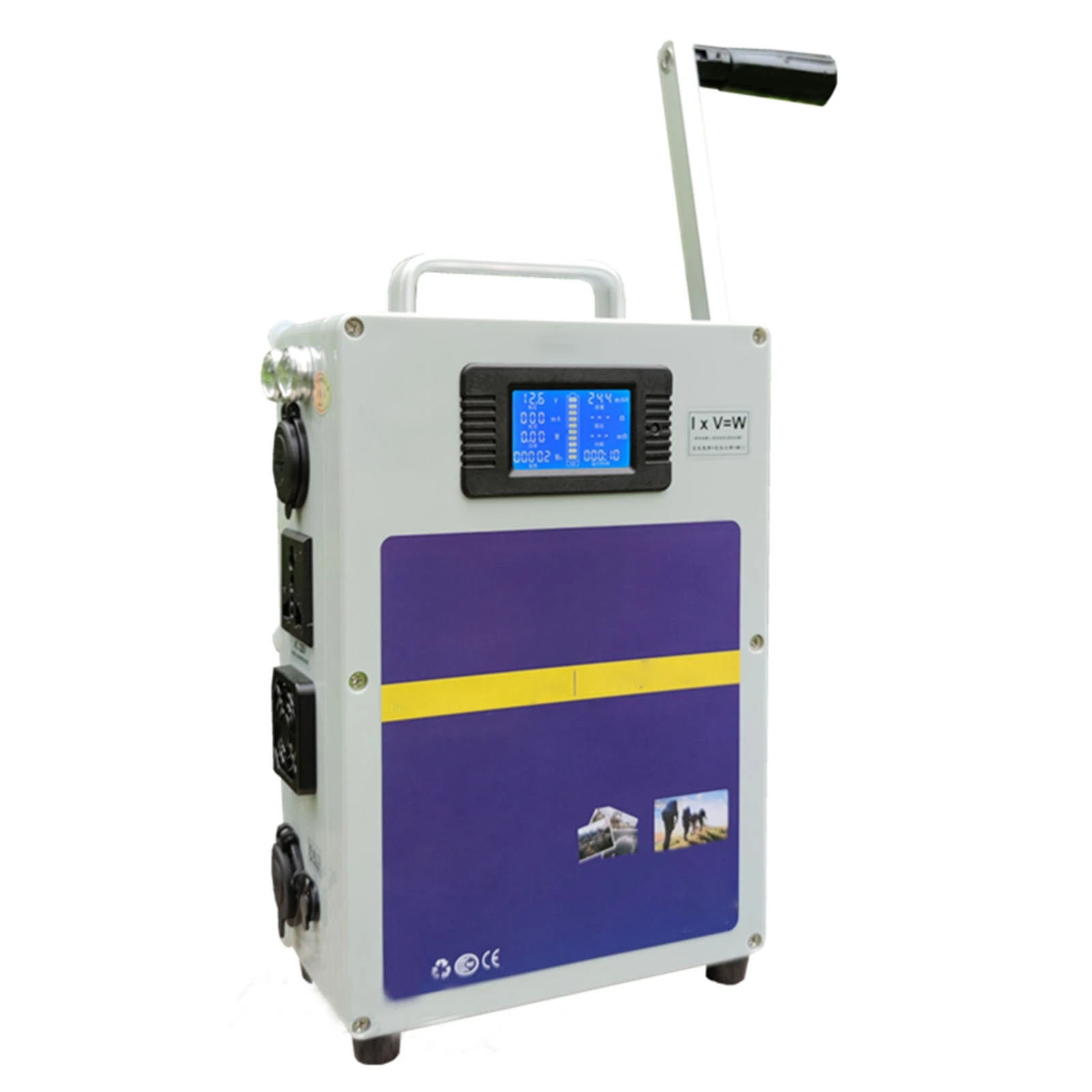 200Wh 220V 500W Hand Crank Generator USB Mobile Phone Charging Treasure ...