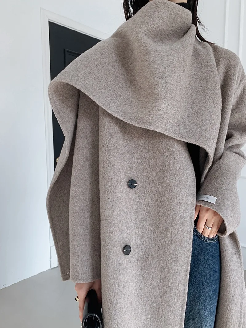 Women-Double-sided-Woolen-Coat-Shawl-Scarf-Collar-Double-breasted ...