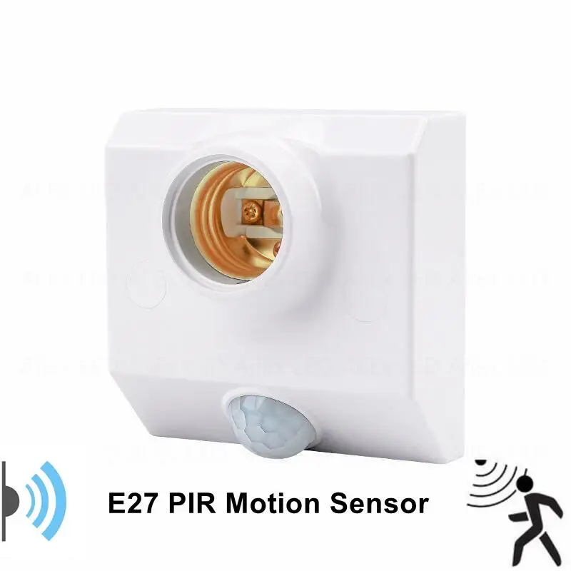 E27 Motion Sensor Light Switch 100-240V Motion Detector E27 Base Lamp ...