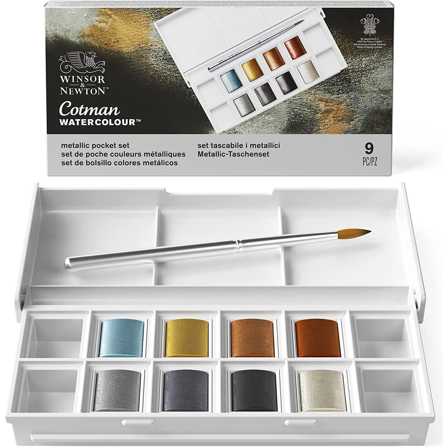 Winsor-Newton-Cotman-Metallic-Watercolor-Paint-Set-8-Color-Half-Pans ...