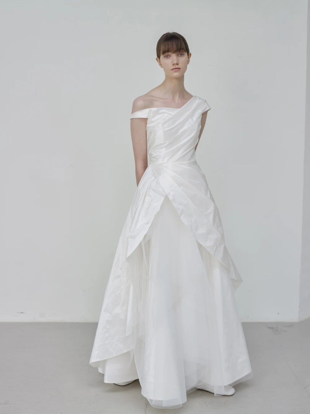Asymmetrical Neckline Wedding Dress