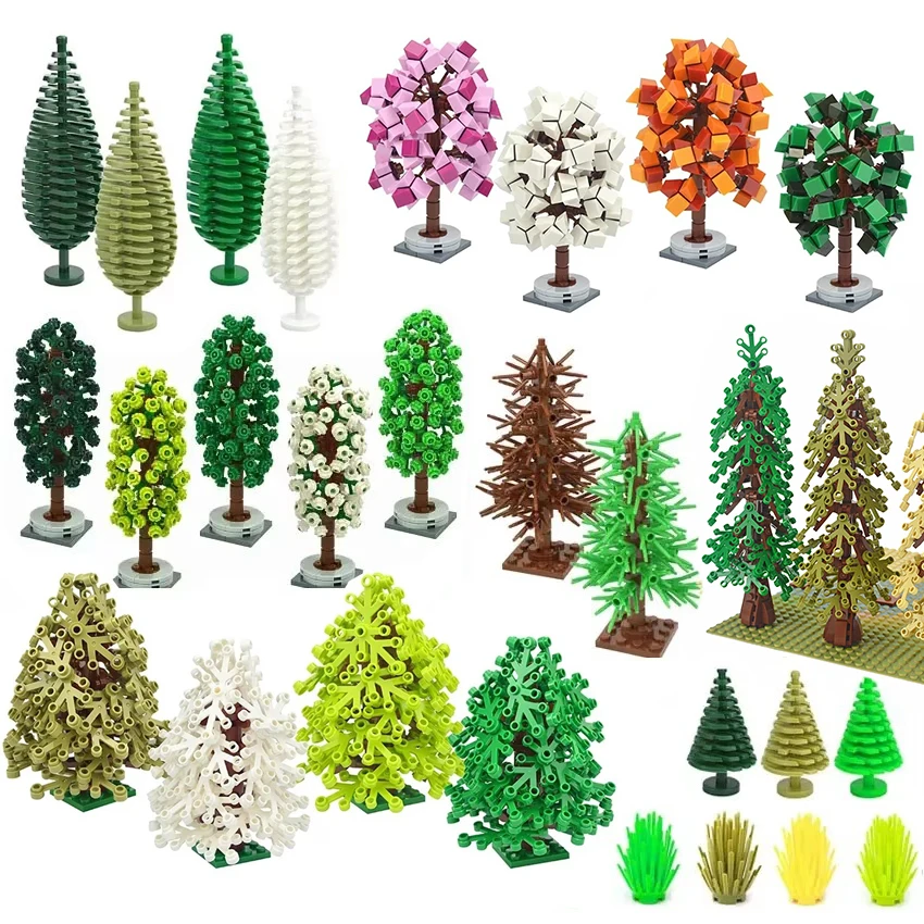 City House Accessories MOC Bricks 3471 2435 6064 Plant Tree Pine ...