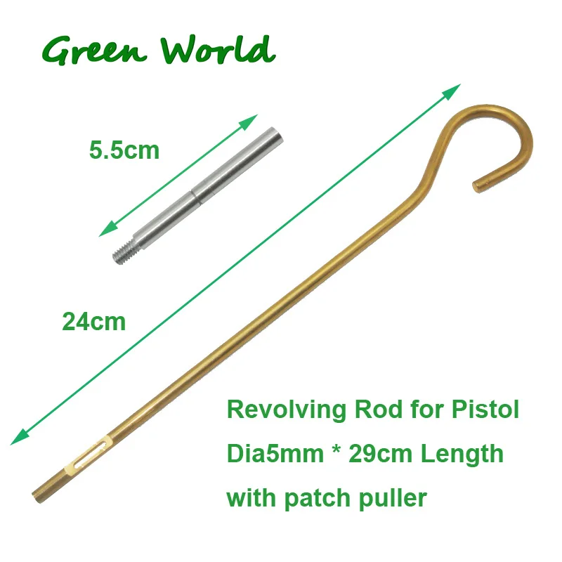 Green-World-Solid-Brass-Ranrod-with-Patch-Puller-Fit-Pistol-Revolving ...