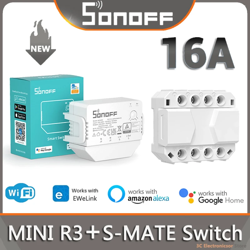SONOFF-MINI-R3-16A-Wifi-Smart-Switch-REST-API-No-Neutral-Line-S-MATE ...