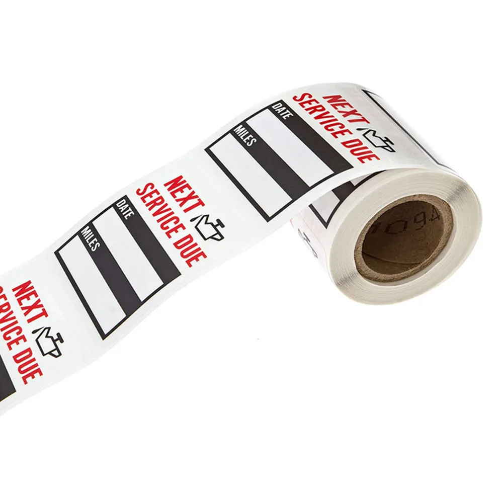 100pcs/roll Oil Change Maintenance Service Reminder Stickers Window ...