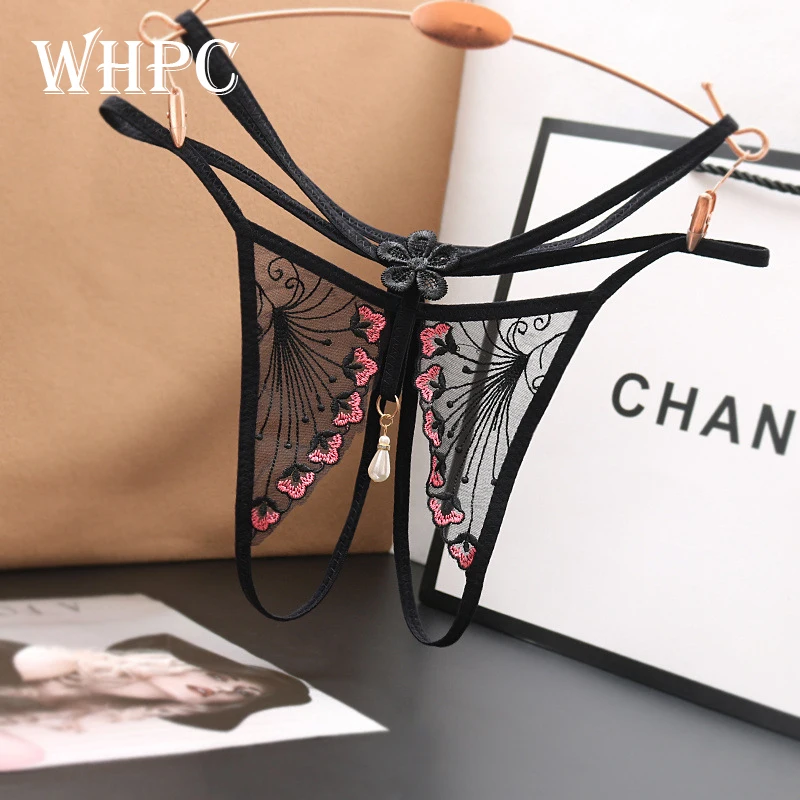 Frauen Erotische Öffnen Gabelung Höschen Damen Floral Transparent Unterwäsche Weibliche Anhänger ...