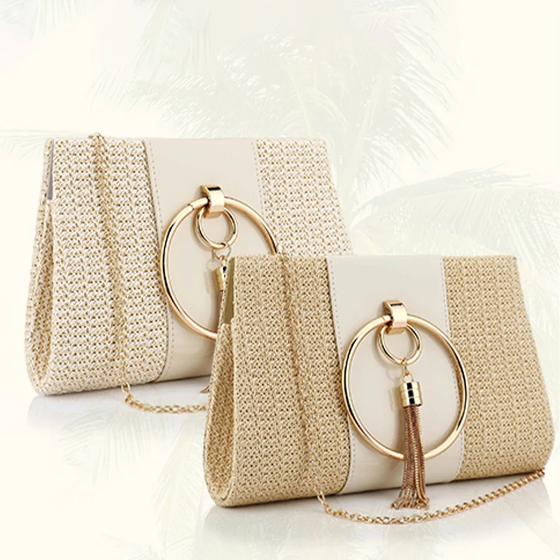Women's Summer Beach Tote Straw Clutch Handbag Evening Bag Clutches ...