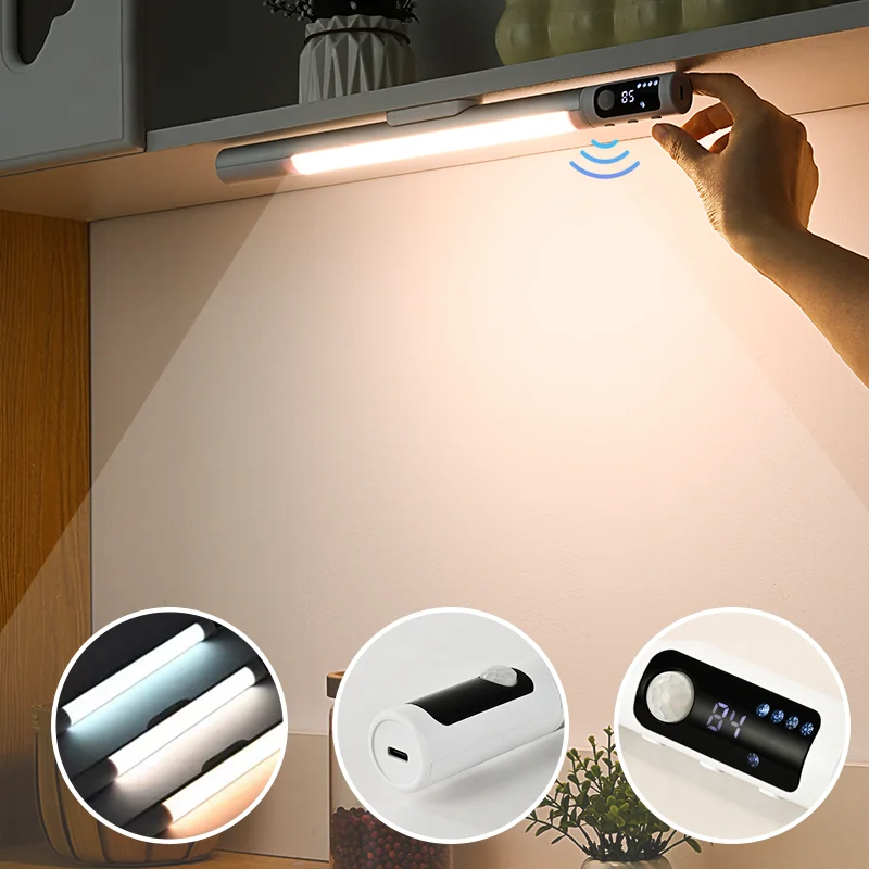 Digital-Display-Cabinet-Light-Motion-Sensor-Wireless-Rechargeable-Night ...