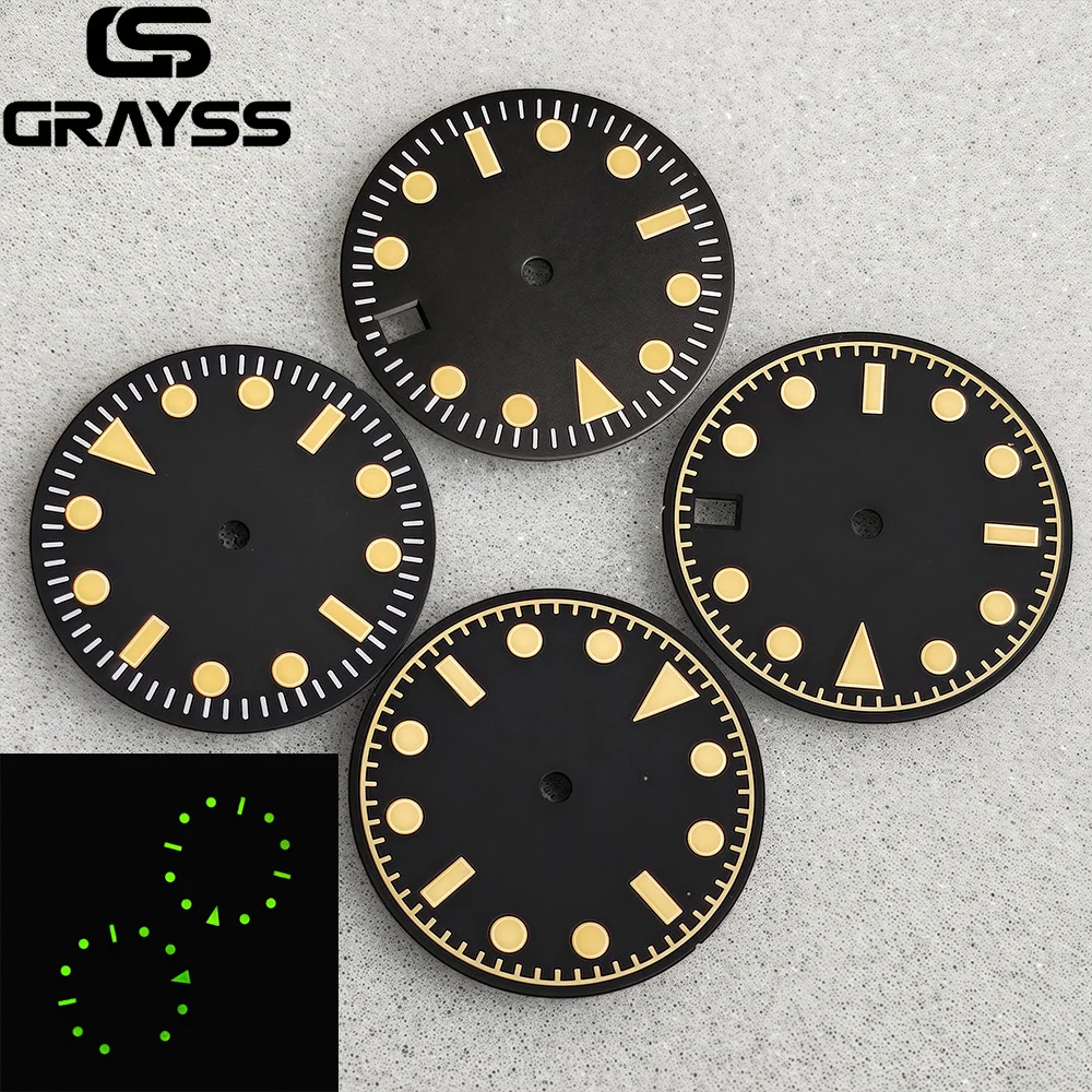 Fit for Seiko watch dial Super C3 Green Lume watch modification NH35A ...