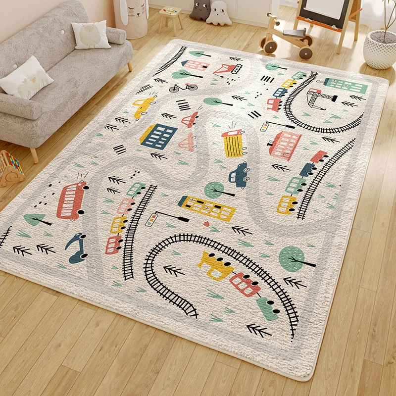 Home Nordic Simple Largearea Living Room Decorative Carpet Cute Cartoon ...