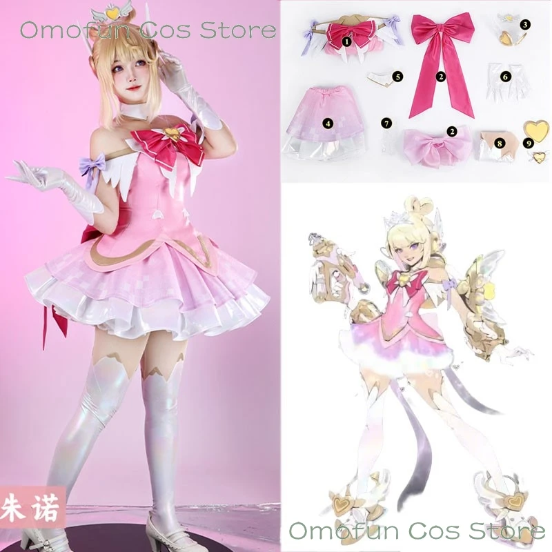 OW 2 DokiWatch Juno Cosplay Mythic Skin Outfit Pink Dress Support Hero ...