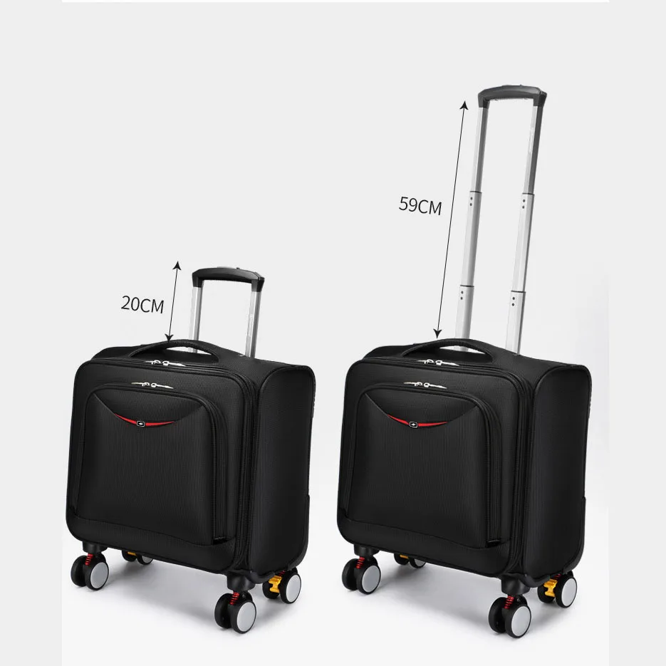 Mini maleta de lona suave para viaje de 18 pulgadas, maleta con ruedas ...