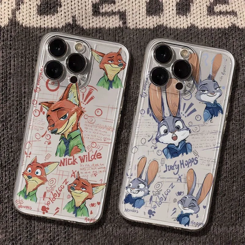 Zootopia-Judy-Nick-Anime-Clear-Space-Phone-Case-For-iPhone-11-12-13-14 ...