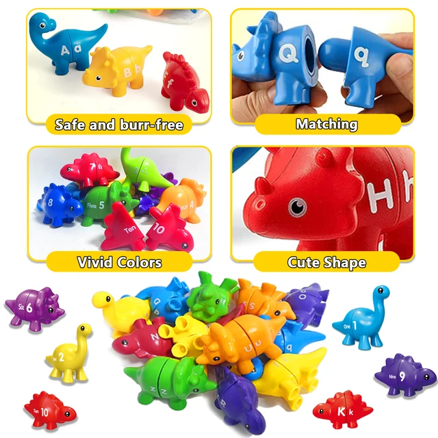 Matching Letters Fine Motor Toy ABC Dinosaur Alphabet Match Game with ...