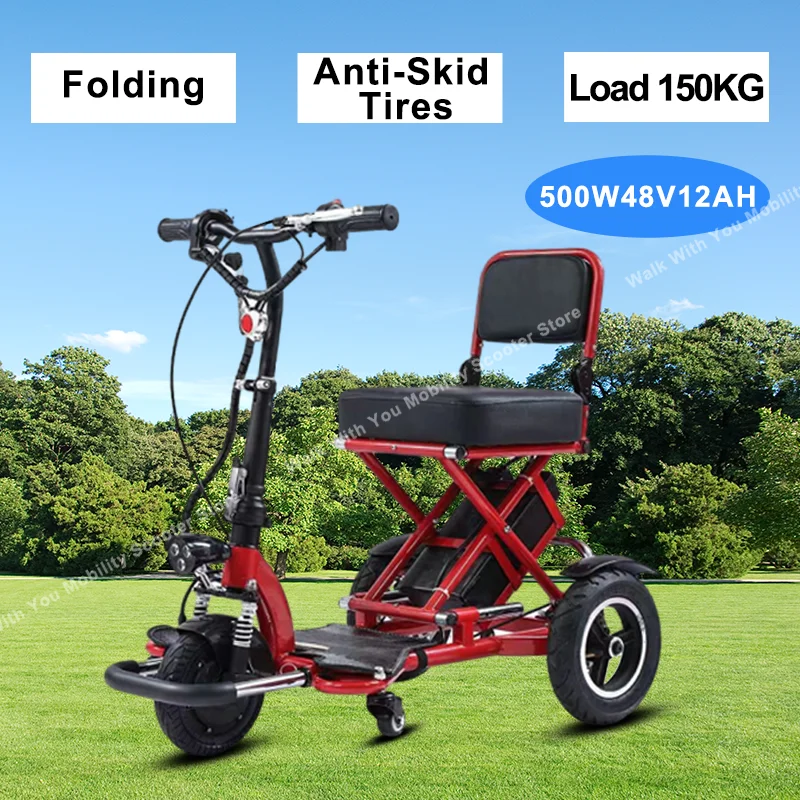 Mobility Scooters 3 Wheel Elderly Foldable Disability Electric Scooter ...