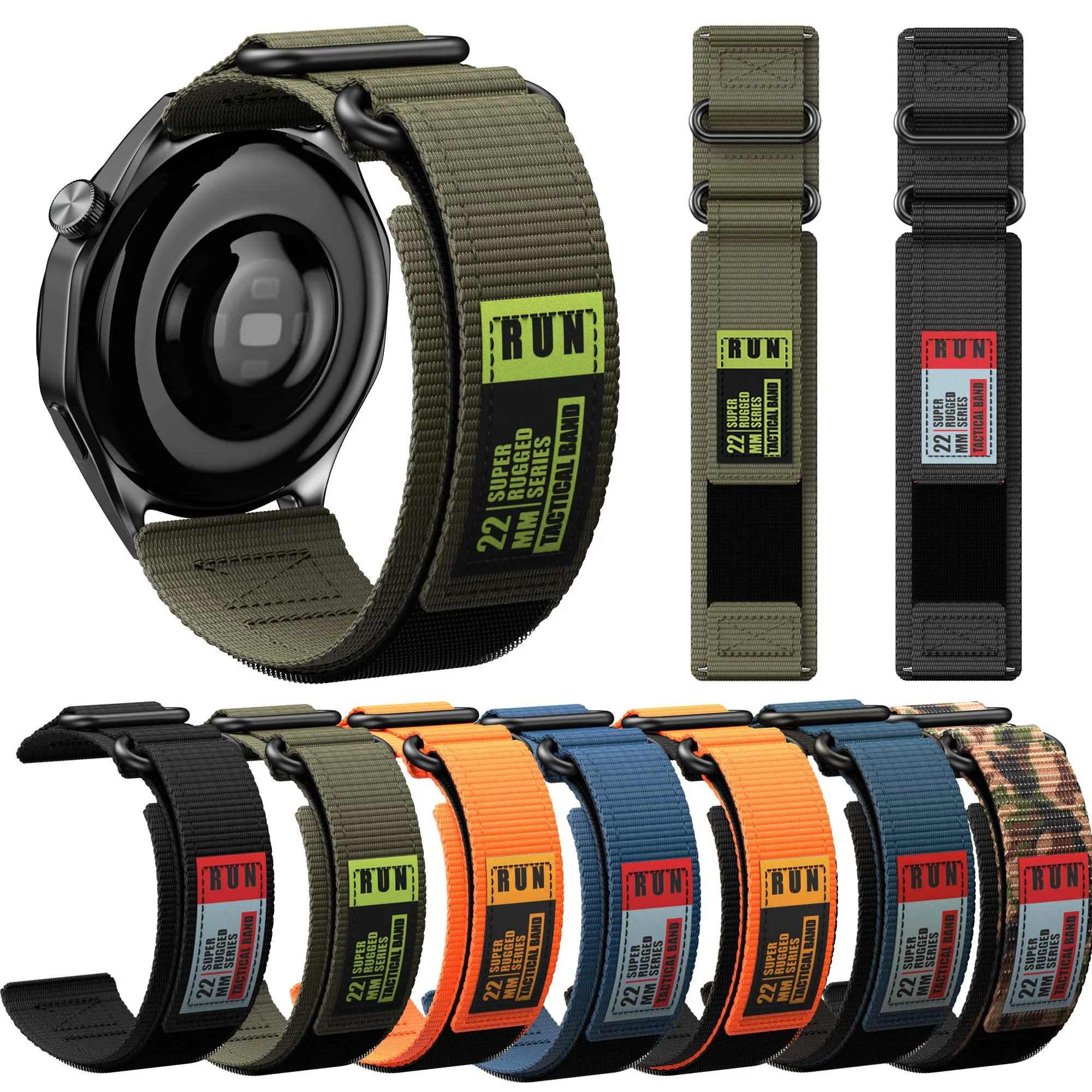 22mm Nylon Watch Strap for Garmin Forerunner 745 for Huawei/Samsung ...