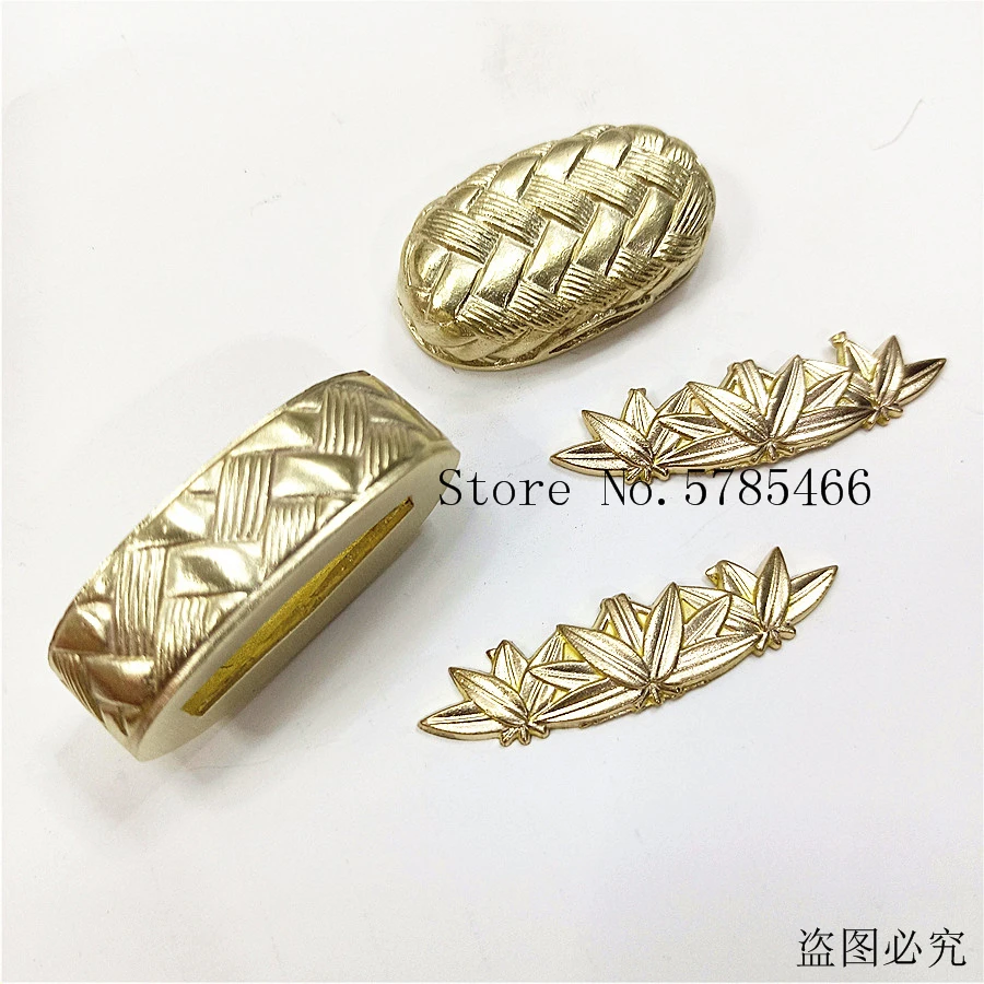 Alto grau de bronze fuchi kashira menuki para japonês katana wakizashi ...