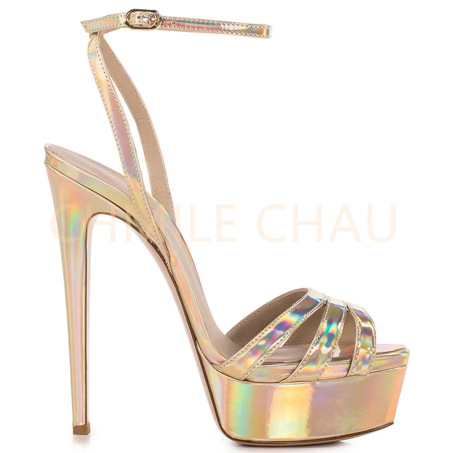Gold Platform Heels Designer | Gold High Designer Heels | Luxury Gold High Sandal - Women's ...